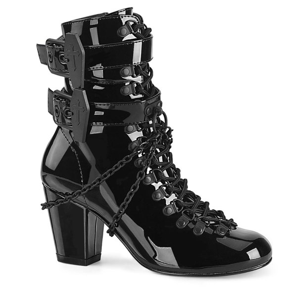 Shoes | Gothic Lace Up Coffin High Heel Ankle Boots | Poshmark